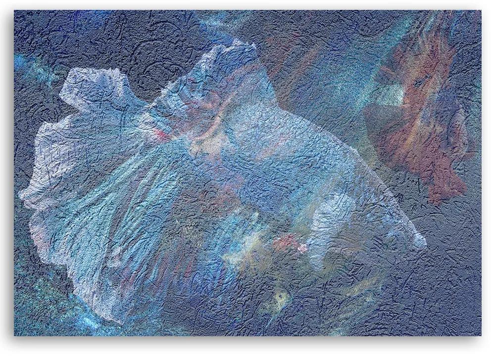 Obraz na plátně, Abstrakce modrého květu - 90x60 cm