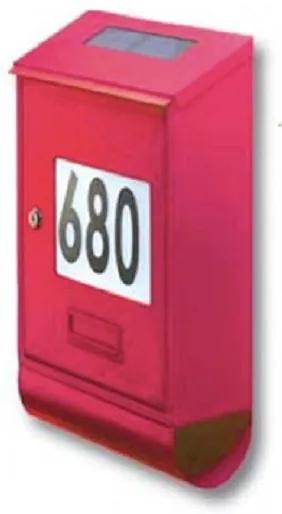 Solární LED poštovní schránka s číslem BARVA: Červená