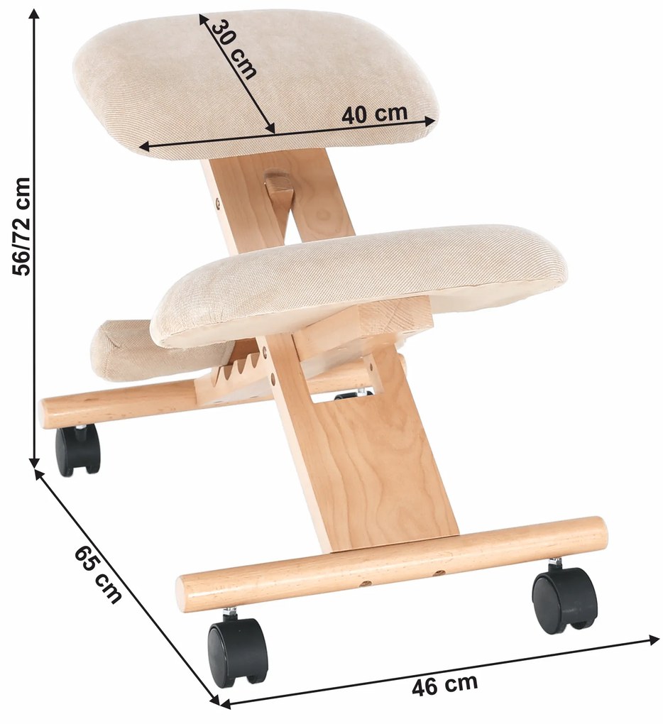 Kondela Ergonomická klekačka, krémová/buk, GROCO