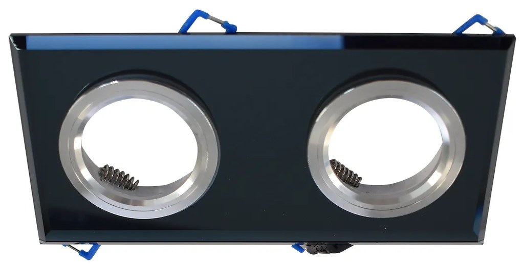 Podhledové svítidlo Glass Square II, 1x skleněné/černé kovové stínítko, b