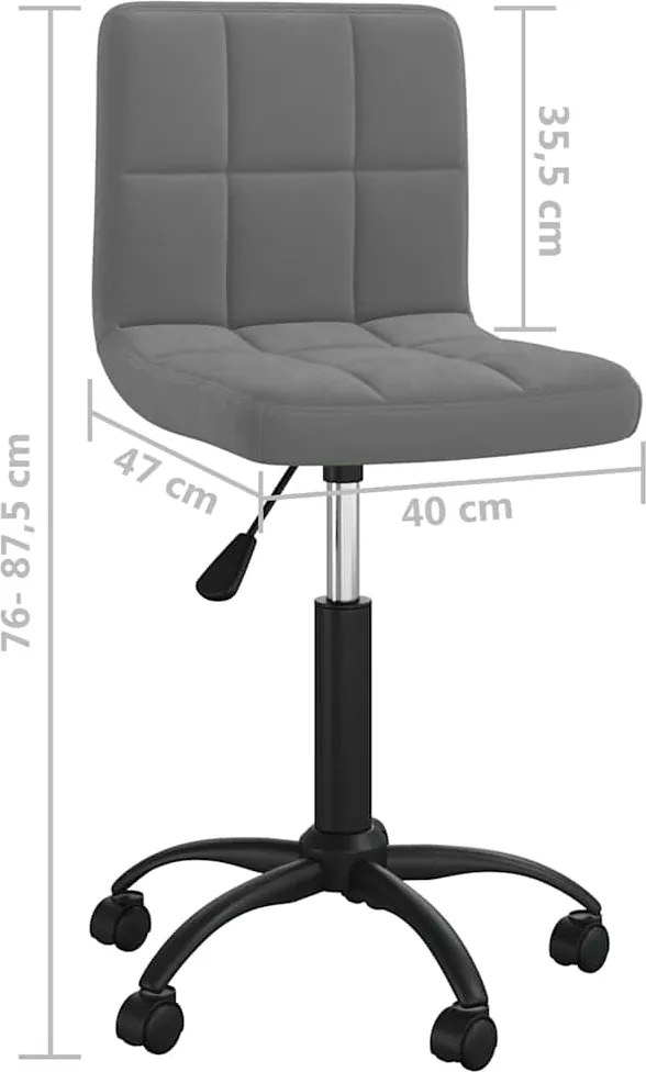 Otočná jídelní židle tmavě šedá samet 3087597