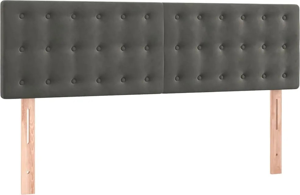 Box spring postel s matrací tmavě šedý 140 x 190 cm samet 3131196