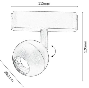 Rabalux 70108-LED Bod. svíti. do 1-fáz. lišt. sys. LiTrack LED/5W/24V 3000K