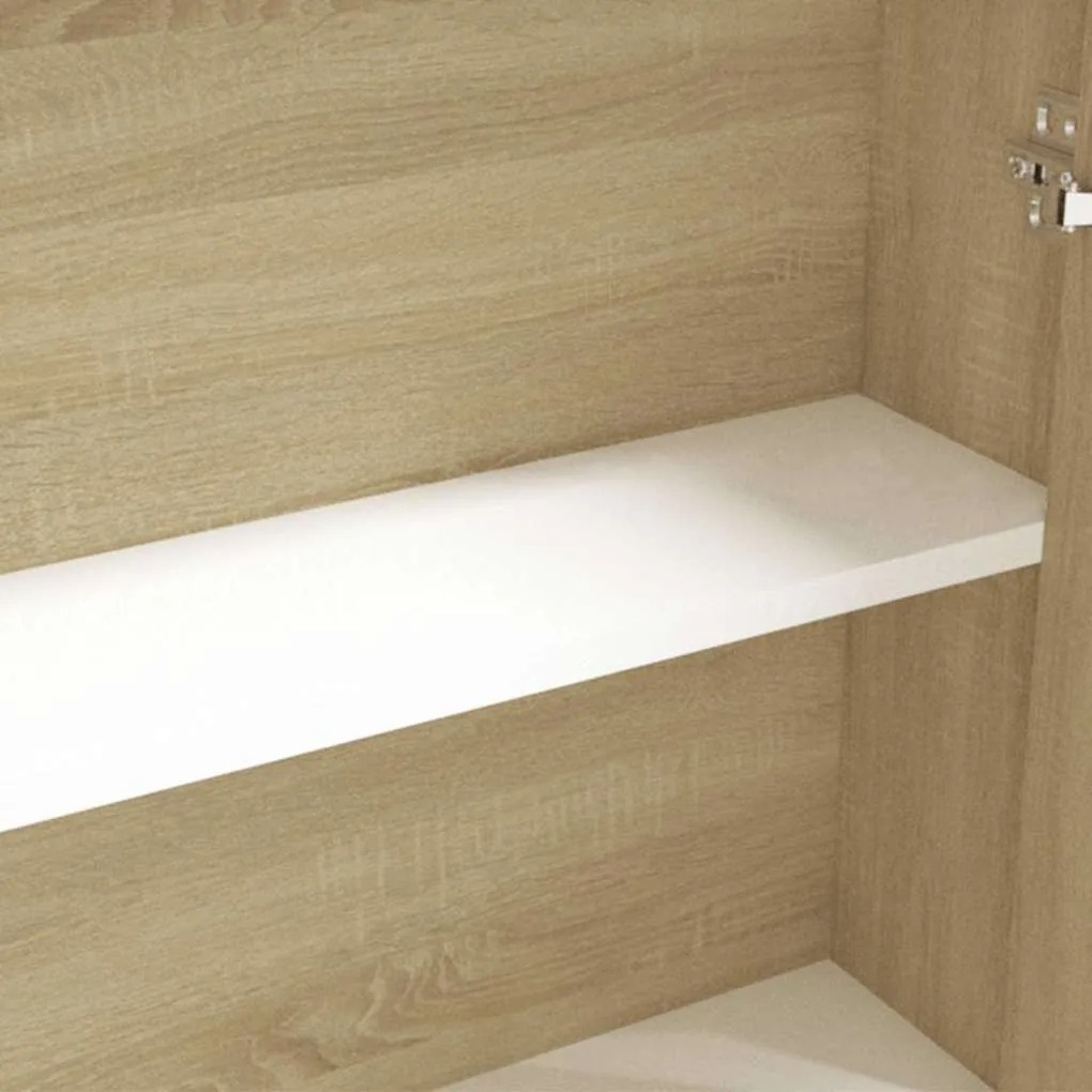 Koupelnová skříňka se zrcadlem 60x15x75 cm MDF bílá a dub 331530