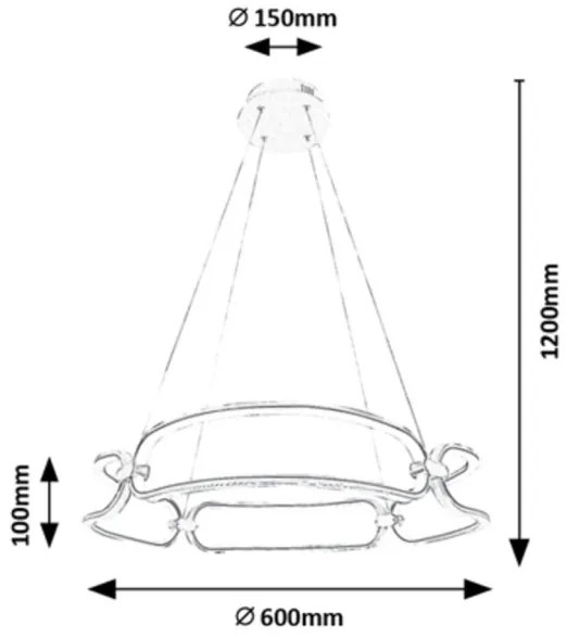 Rabalux 72010 - LED Lustr na lanku FRINGILLA LED/67W/230V 4000K