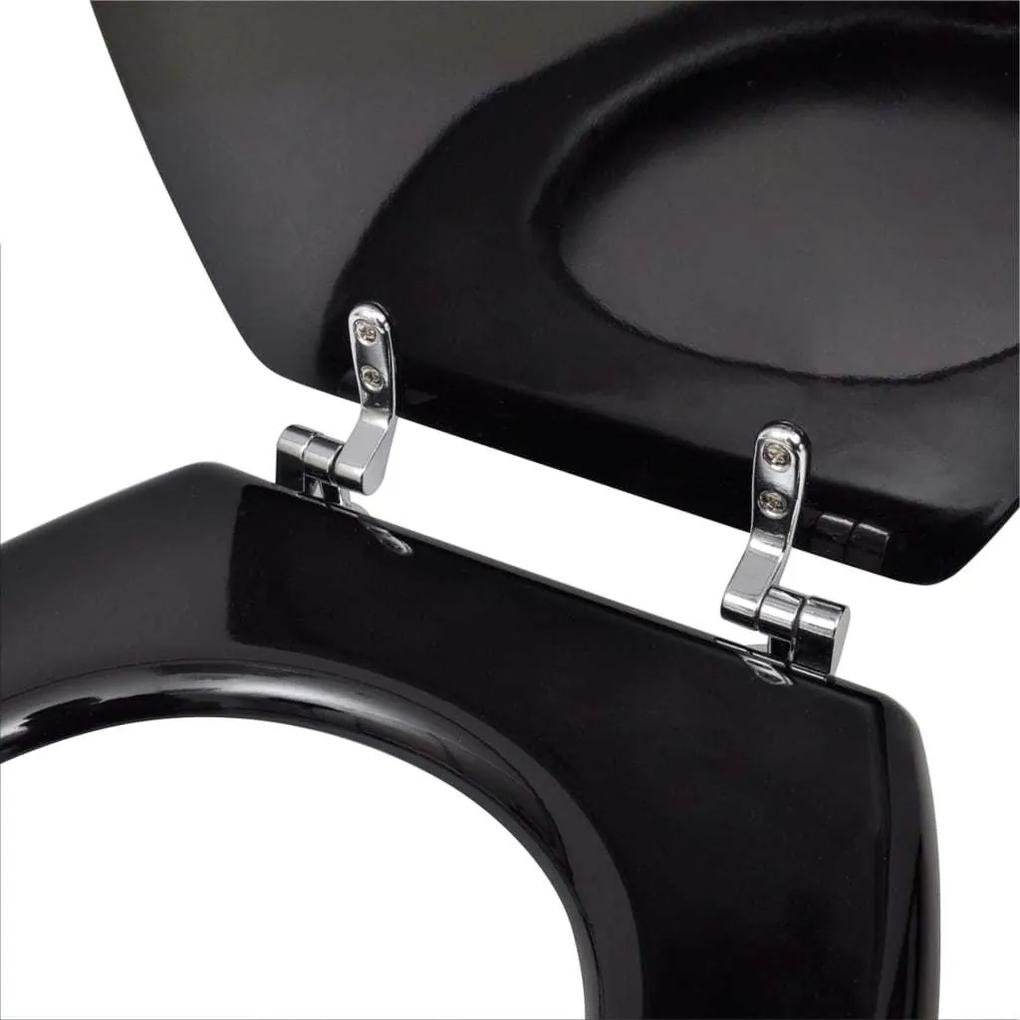 vidaXL WC sedátka s víky 2 ks MDF černá [275908]