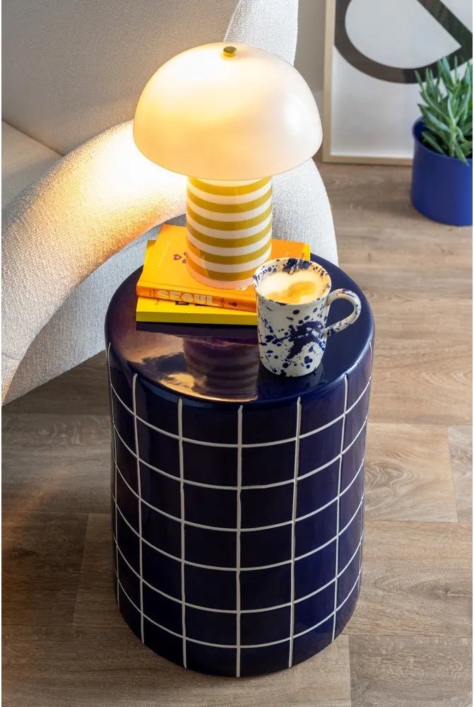 Keramický kulatý odkládací stolek ø 33 cm Retro Tiles – Leitmotiv