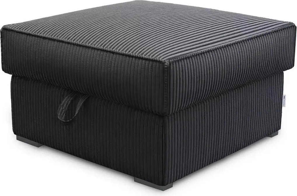 Taburet SMART COSARO XL s úložným prostorem 71x71 cm, černý
