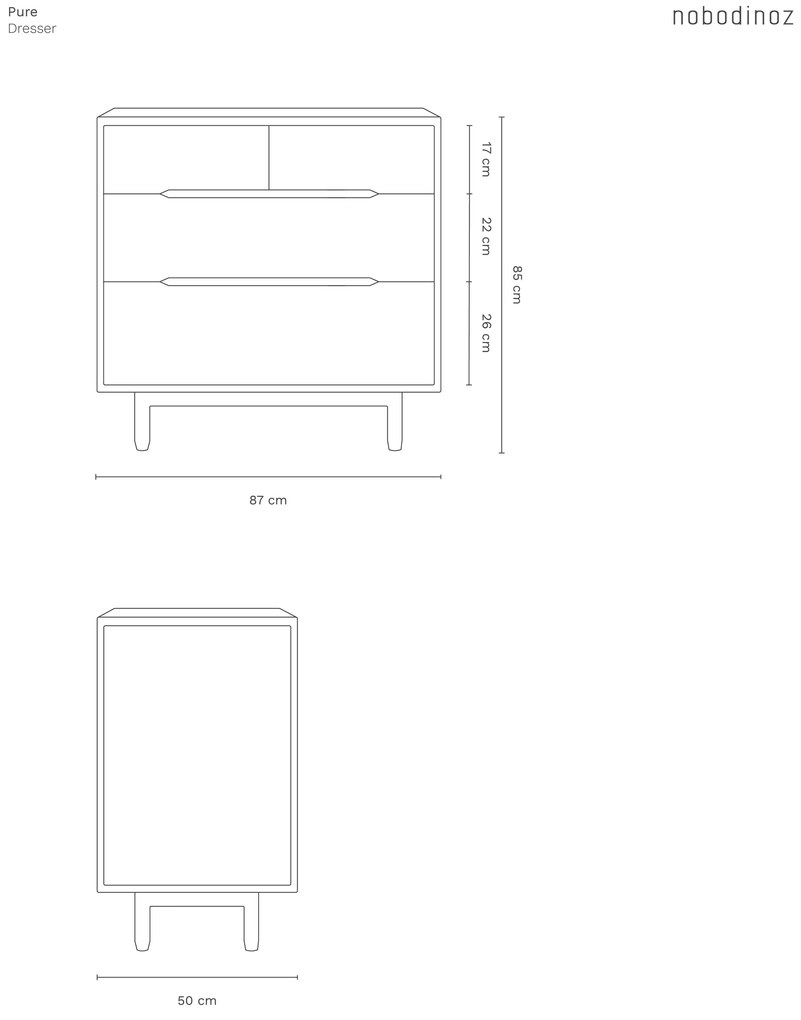 Nobodinoz Komoda Pure (4-zásuvková) dubový masív