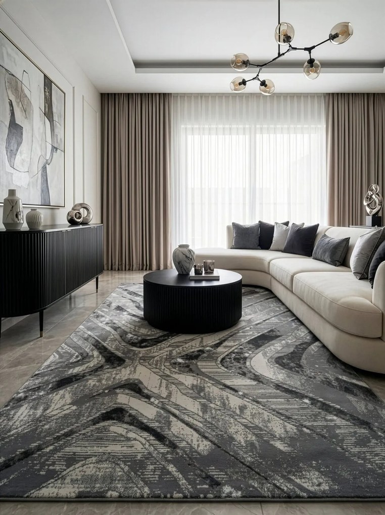 Koberec Monaco4, 200x290 cm, krémový/šedý