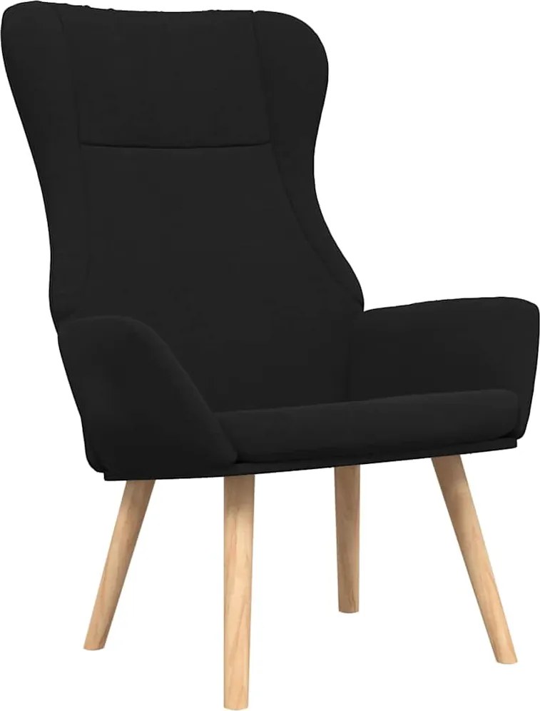 Relaxační křeslo s podnožkou černé textil 3097888