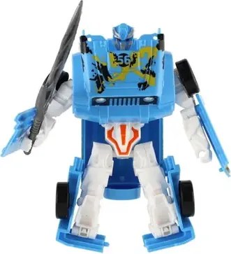 TEDDIES Transformer auto-robot modrý / Plast / 14 cm / od 5 let