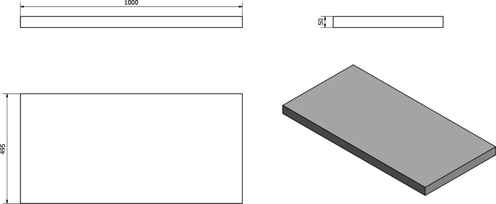 Sapho Avice AV105 deska 100 x 50 cm dub starobílý