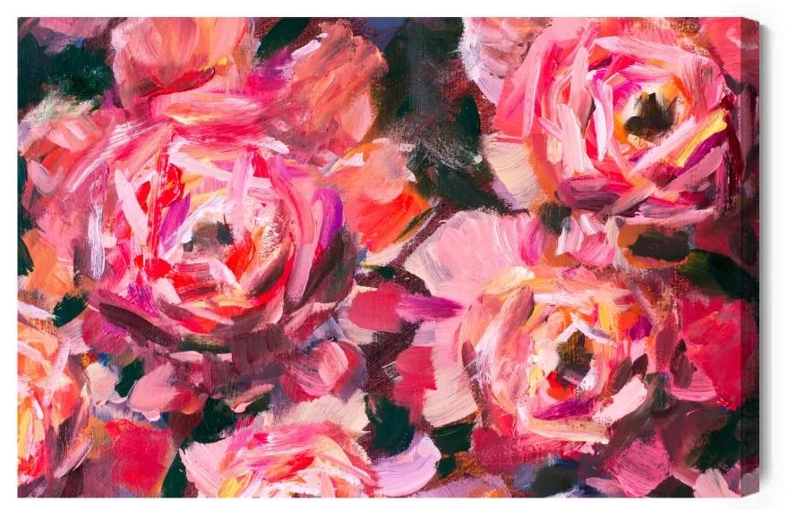 Obraz Abstraktní Malba Růží Nedostatek Nedostatek Přírodní plátno 40x30