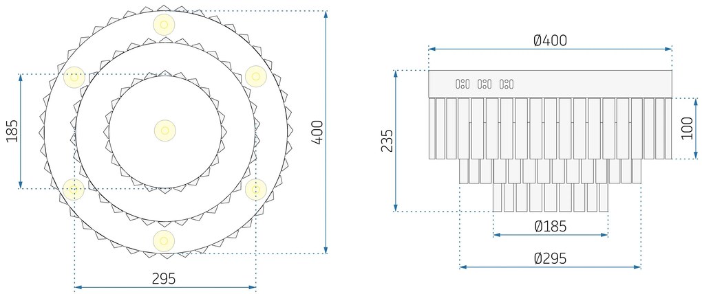 Toolight Křišťálová lampa Plafon APP780-7C