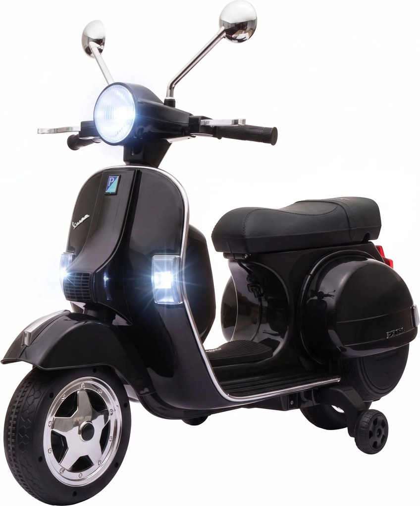 AIYAPLAY dětská elektrická Vespa PX150, Li-ion baterie, černá
