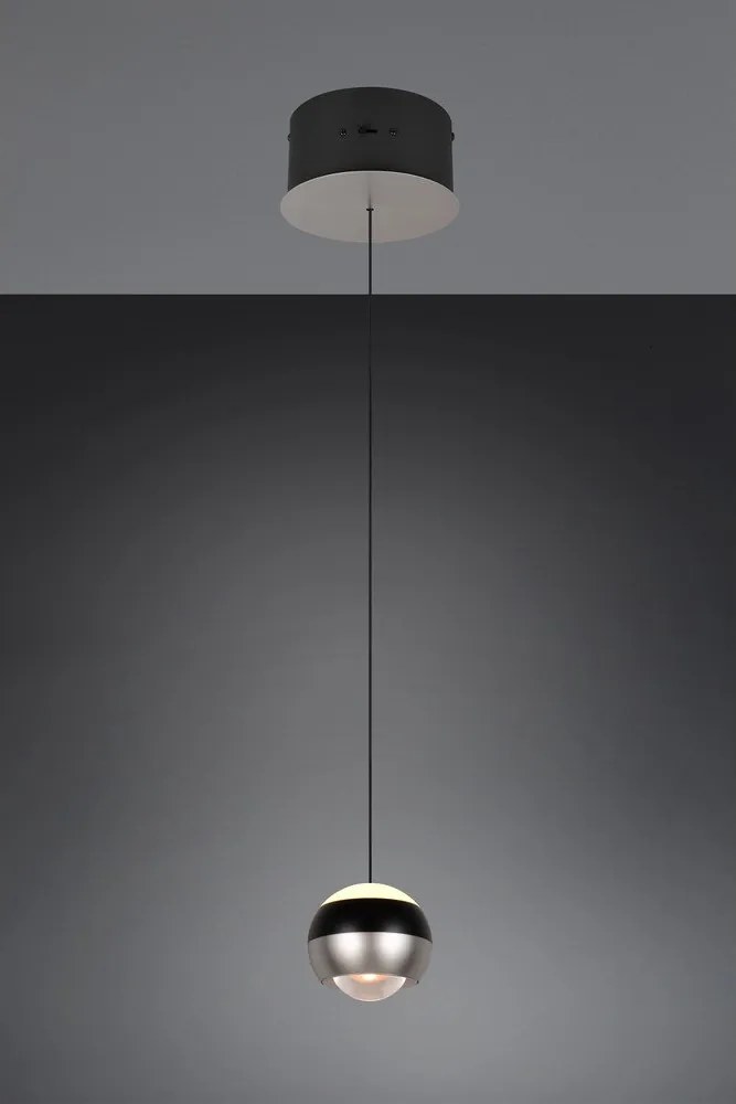 Černé/ve stříbrné barvě LED závěsné svítidlo ø 15,5 cm Orbit – Trio Select