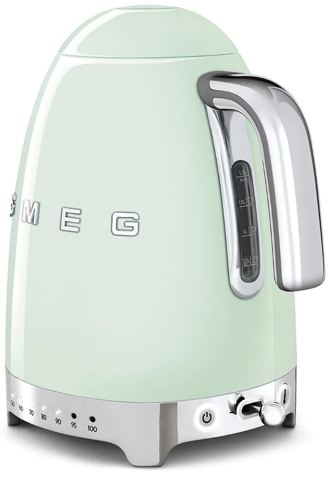 Rychlovarná konvice Smeg 50's style KLF04PGEU / regulace teploty / 1,7 l / 2400 W / pastelově zelená