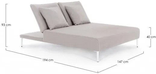 BIZZOTTO Dvoumístné zahradní lehátko VIPER světlé 0663622