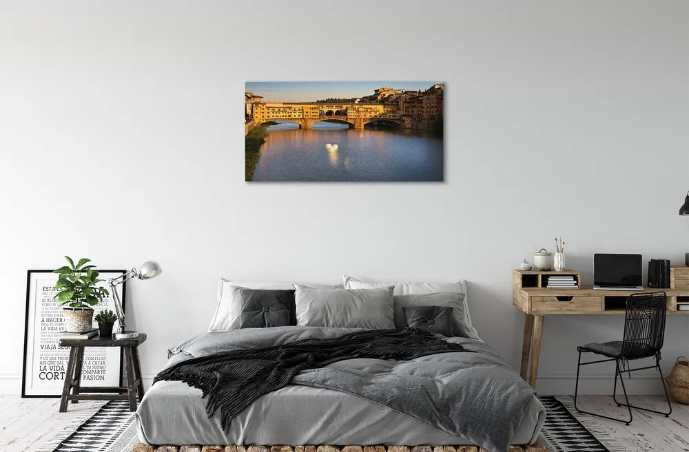 Obrazy na plátně Itálie Sunrise mosty 125x50 cm