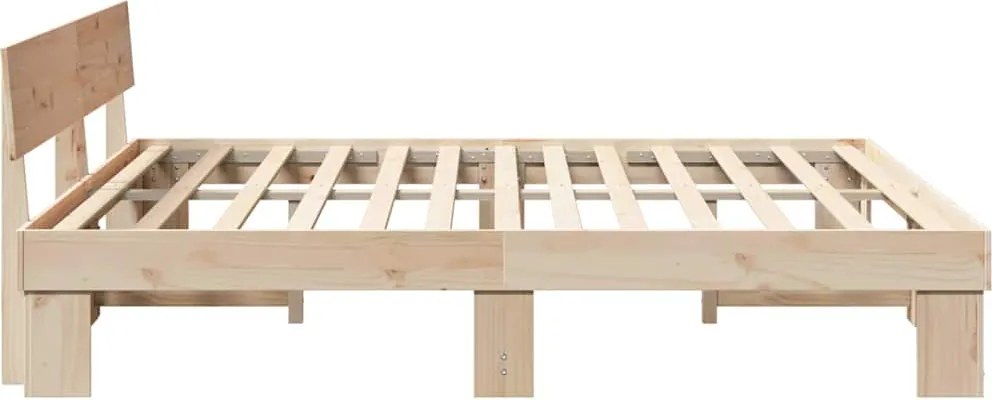 Rám postele s čelo Hnědá 200 x 200 cm Masivní borové dřevo 3382289