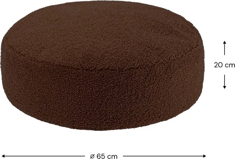 Tmavě hnědý dětský sedací vak z textilie bouclé Warm Hazel – Wigiwama