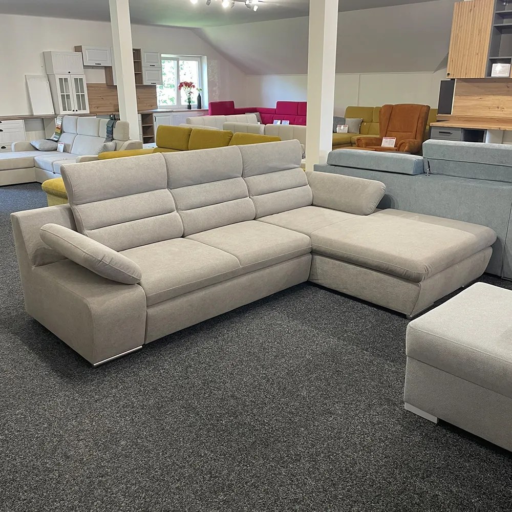 Sedací souprava GRECO MINI | 278x185 cm | PRAVÁ | 39 tmavě zelená WATER REPELLENT | rozkládací + úložný prostor