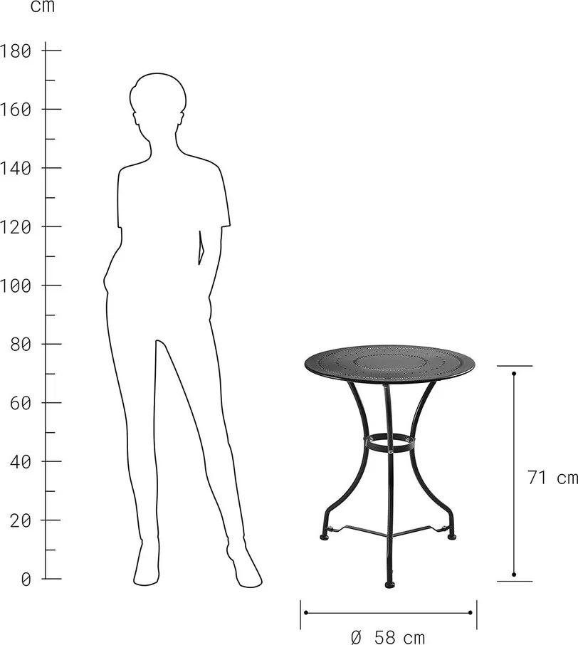 Butlers CENTURY Zahradní stůl - černá