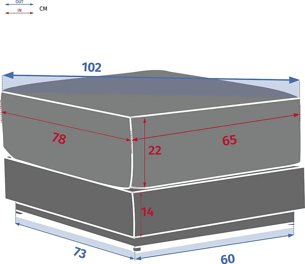 Hliníkový taburet MADRID (terracotta)