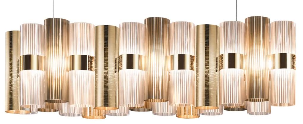 Slamp La Lollo Gold suspension linear 100, designové závěsné svítidlo, 70W LED 2700K stmívatelné, délka 93cm