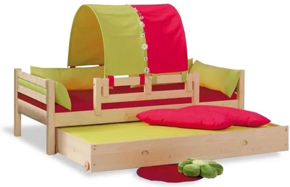 Dětská postel jednolůžko DOMINO se zábranou D902 - RZ, masiv smrk DOMESTAV