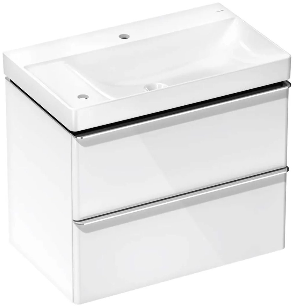 Hansgrohe Xelu Q - Skříňka s umyvadlem, 63x78x50 cm, 2 zásuvky, lesklá bílá/chrom 54377000