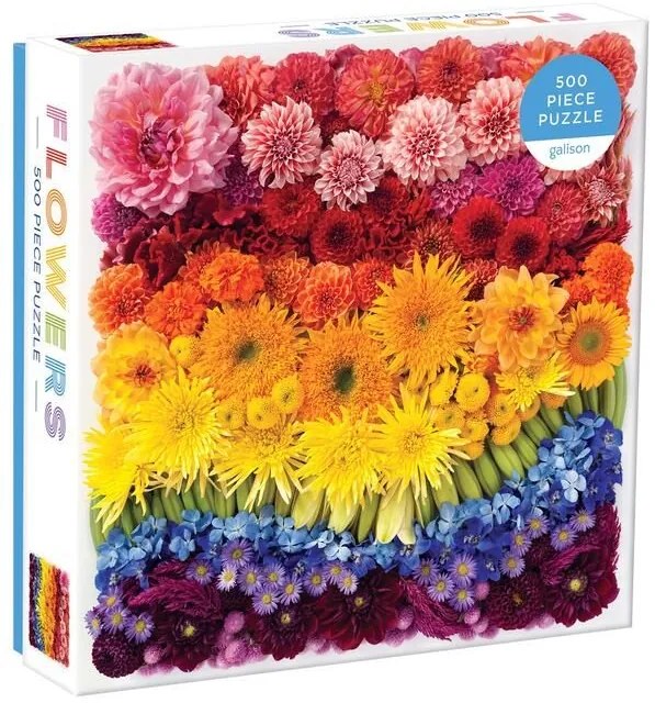 Galison Puzzle Duhové květy 500 dílků