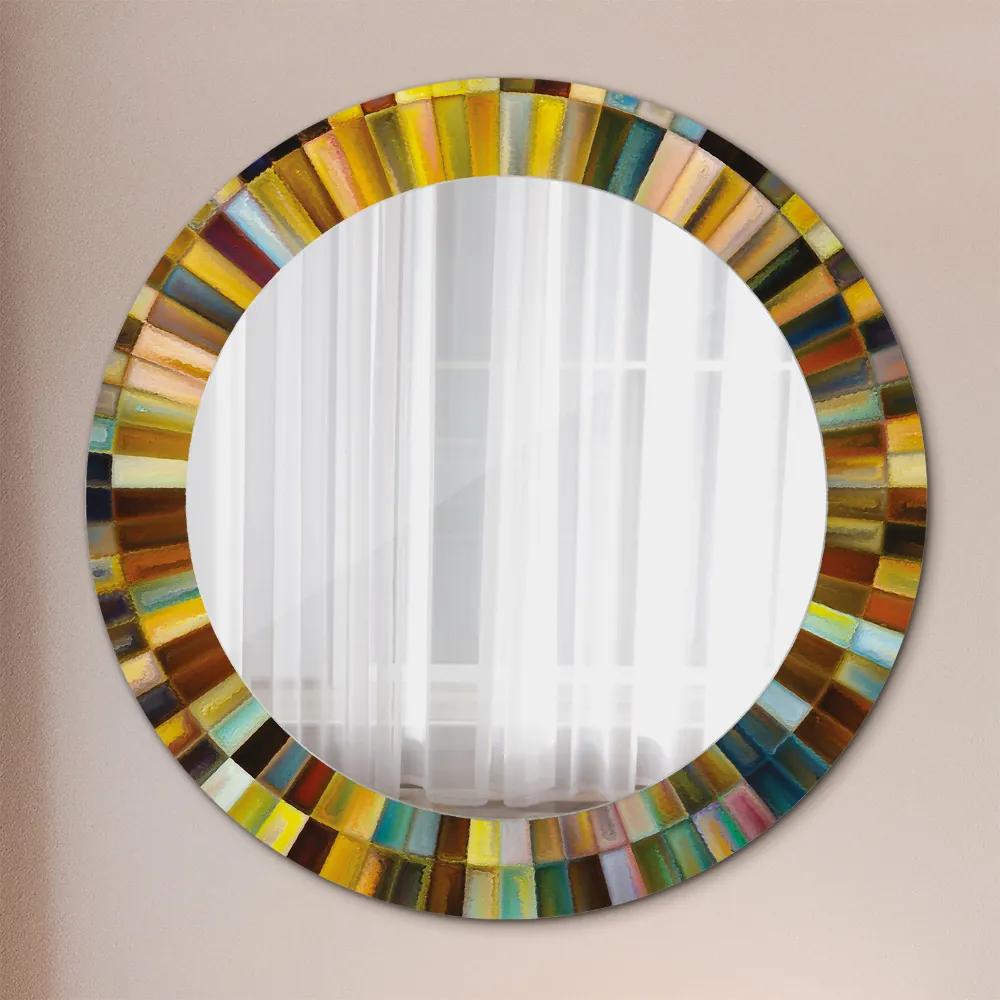 Kulaté dekorativní zrcadlo Abstraktní radiální vzor fi 60 cm