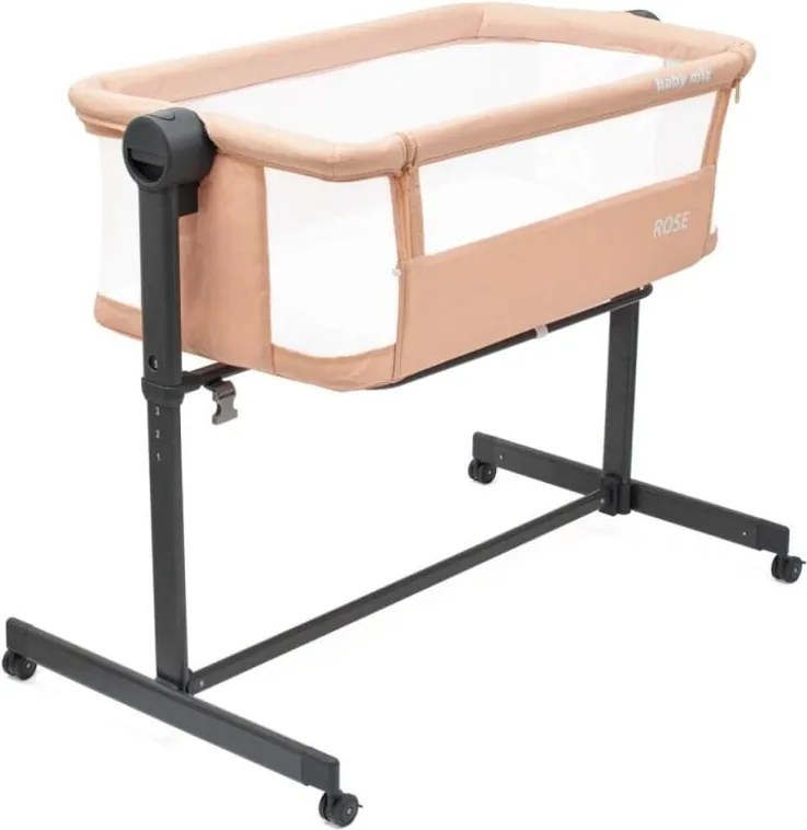 Přístavná postýlka Rose Baby Mix lososová