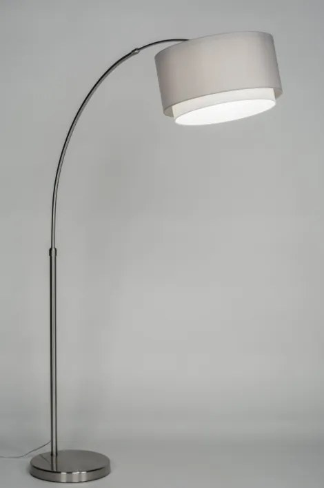 Stojací designová oblouková lampa Soffito Taupe Yersey