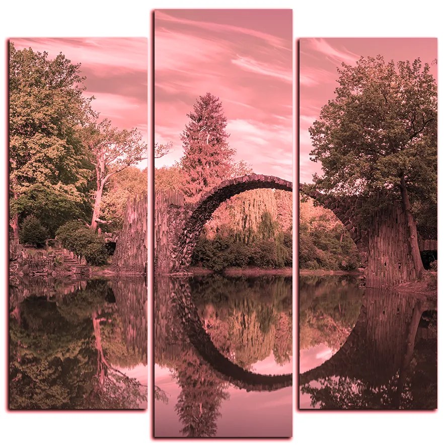 Obraz na plátně - Most v parku v Kromlau - čtverec 3246VC (105x105 cm)