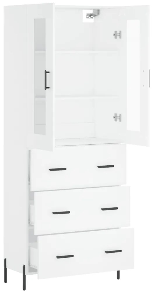 Skříň highboard bílá 69,5 x 34 x 180 cm kompozitní dřevo - Default Title