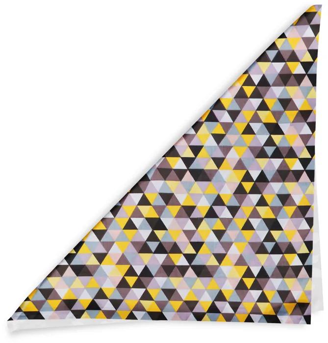 Biante Bavlněný šátek Sandra SA-218 Žluto-hnědo-růžové trojúhelníčky 80 x 80 cm