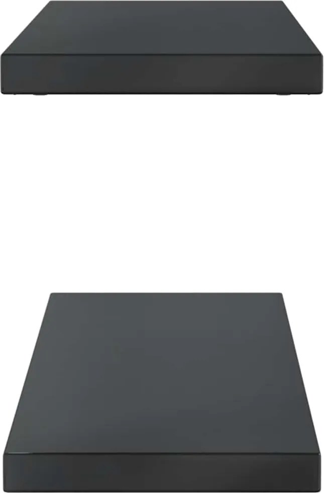 Nástěnné police 2 ks 100 x 23,5 cm černé nerezová ocel 30289