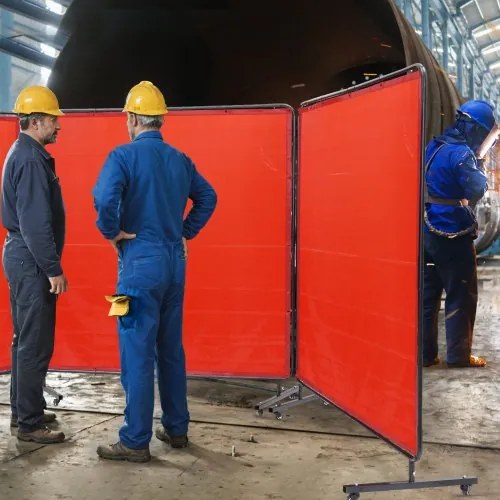 Svářečská zástěna s rámem, 1,83 × 1,83 m 3 panelové zástěny pro svařování – XU-2314