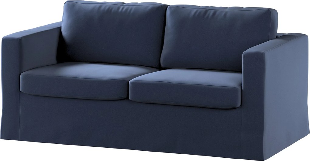 Potah na pohovku IKEA  Karlstad 2-místná , nerozkládací, dlouhý barva tmavě modrá látka sametová