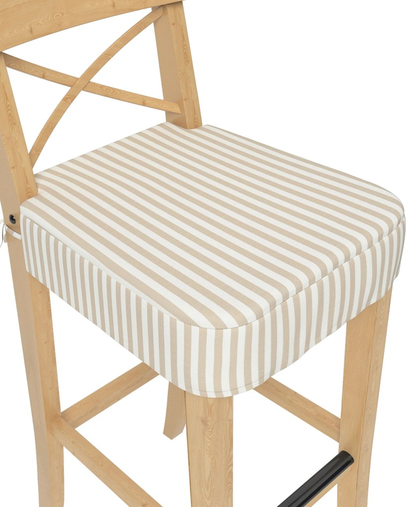 Sedák na židli IKEA Ingolf - barová barva béžová látka vzorované