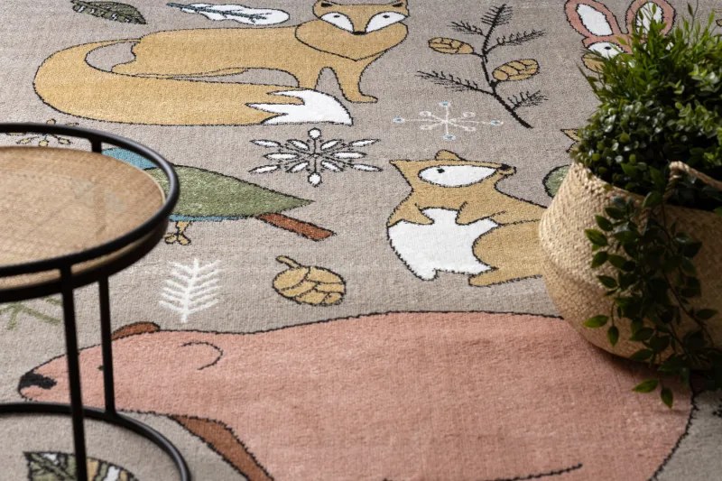 Dywany Łuszczów, Dětský kusový koberec Fun Forester beige, 240x330, vícebarevná, dětský pokoj