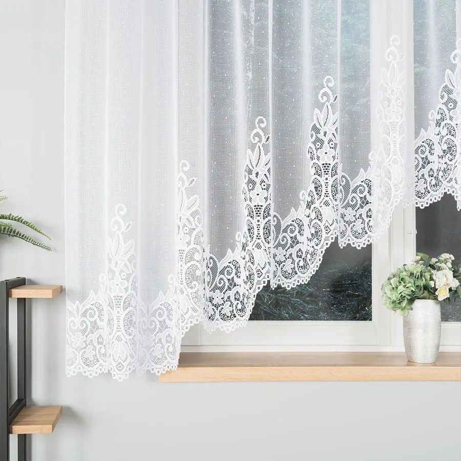 MARKIZETA BERENIKA Žakárový hotový závěs, šířka 400 x výška 160 cm, barva 001 bílá 004304/FBL/001/400160/1