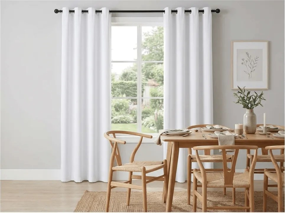 Bílý závěs OXFORD LIGHT 140x270 cm Zavěšení: Řasící páska