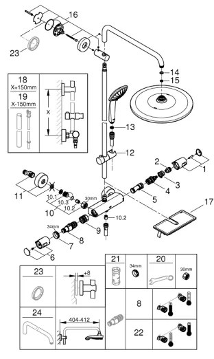 GROHE 26401001 - Sprchový systém VITALIO JOY SYSTEM 310 lesklý chrom