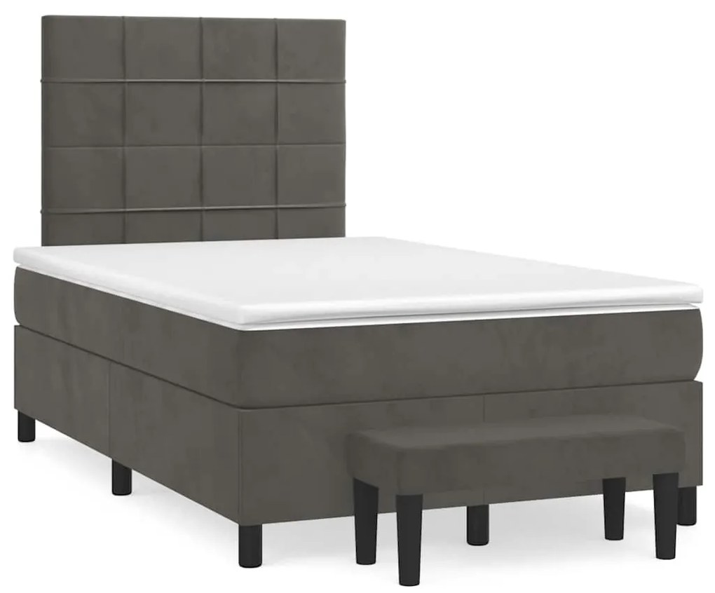 Box spring postel s matrací tmavě šedý 120x190 cm samet 3270470