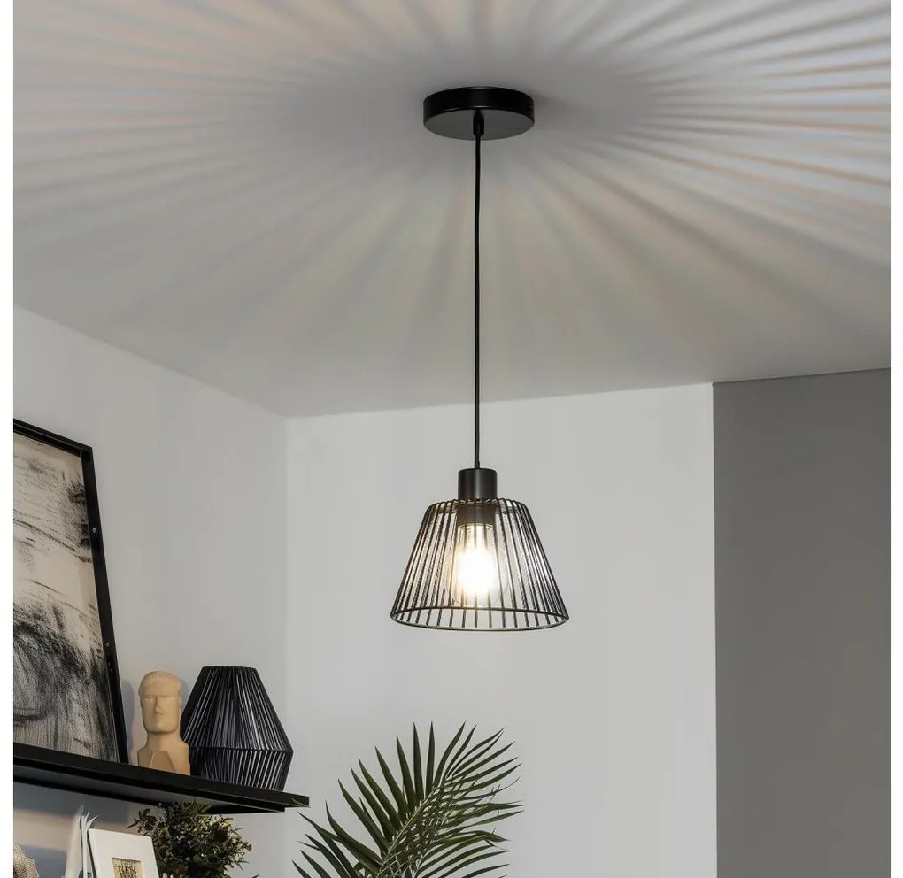 Brilagi - LED Lustr na lanku CERIA WIRE 1xE27/40W/230V pr. 21 cm černá