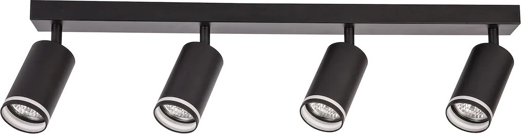 Bodové svítidlo Pipe Ring, 4x černé kovové stínítko, b